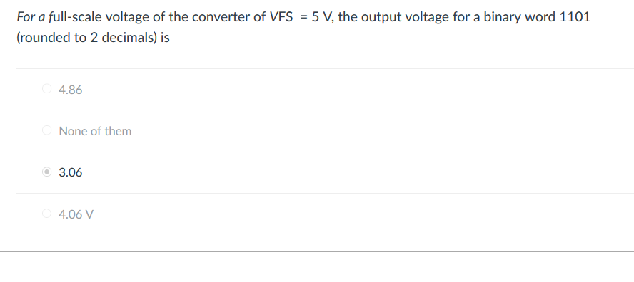 Solved For a full-scale voltage of the converter of VFS | Chegg.com