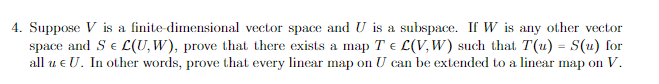 Solved Suppose V is a finite dimensional vector space and U | Chegg.com