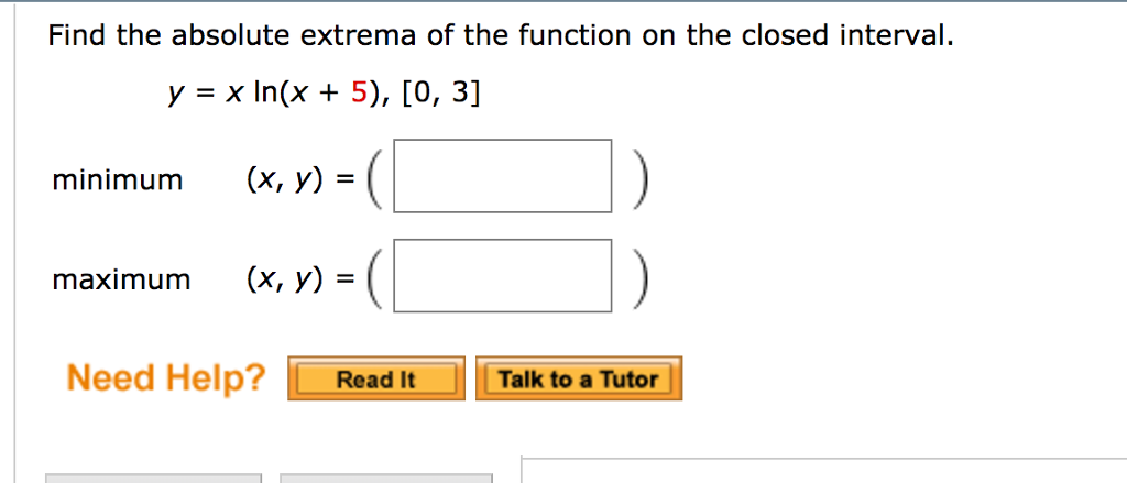 Solved Find the absolute extrema of the function on the | Chegg.com