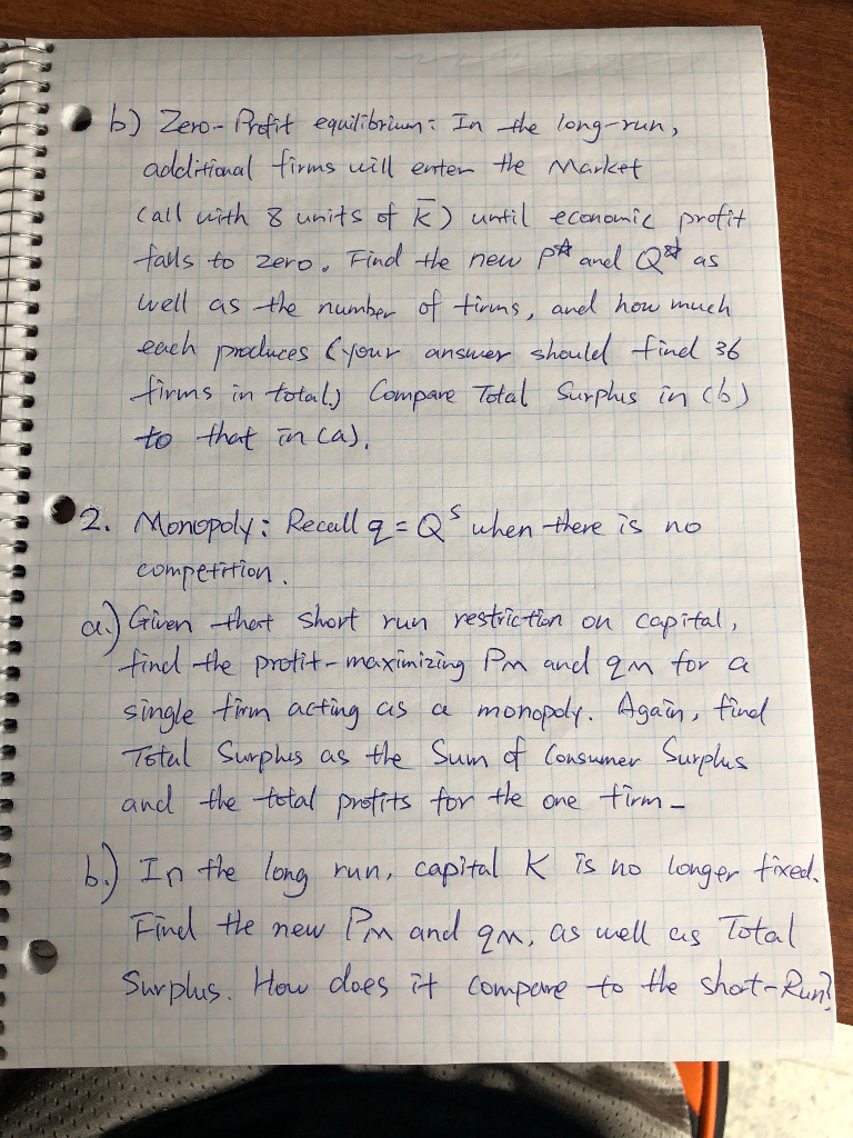 Solved Perfectly Competitive Markets and Monopoly questions. | Chegg.com