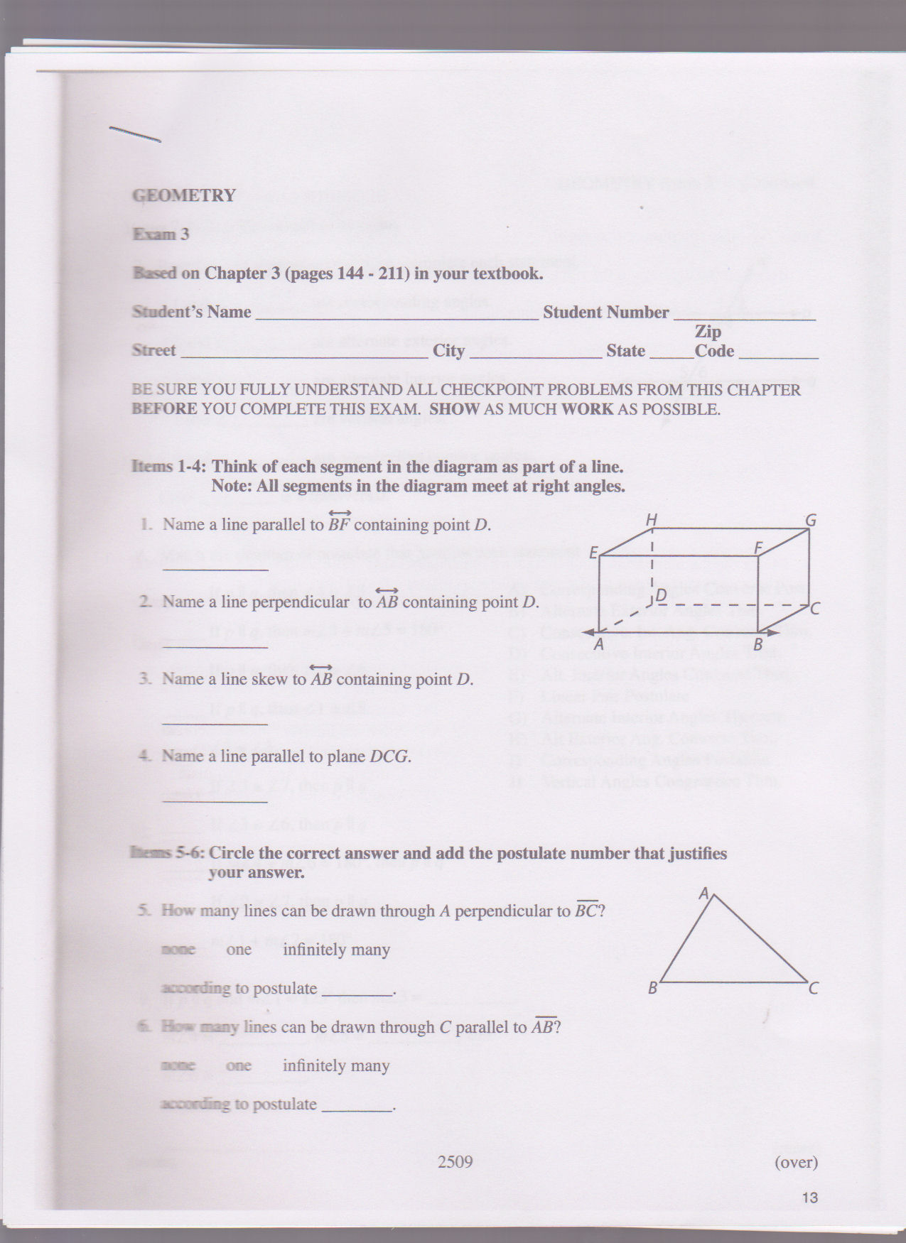 Solved Student name Student number Street City State | Chegg.com Solved Student name Student number Street City State | Chegg.com