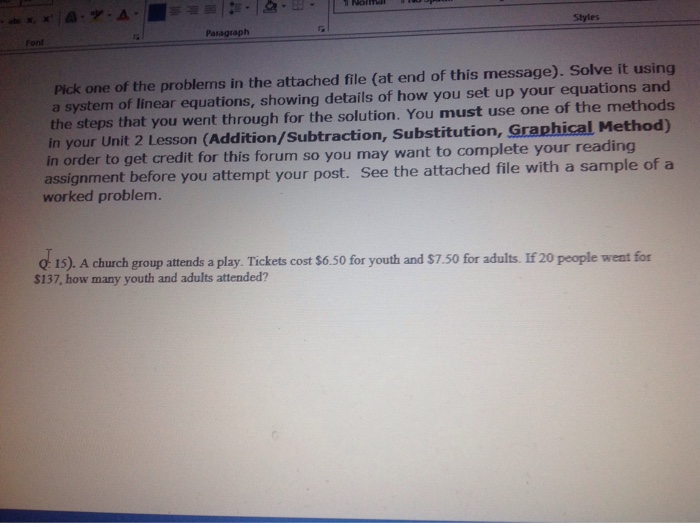 Solved Pick one of the problems in the attached file (at end | Chegg.com