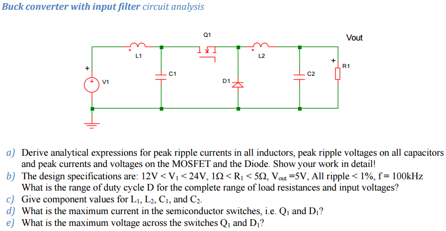 Solved Derive analytical expressions for peak ripple | Chegg.com