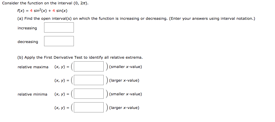 Solved Consider The Function On The Interval 0 2 Fx 4 5742