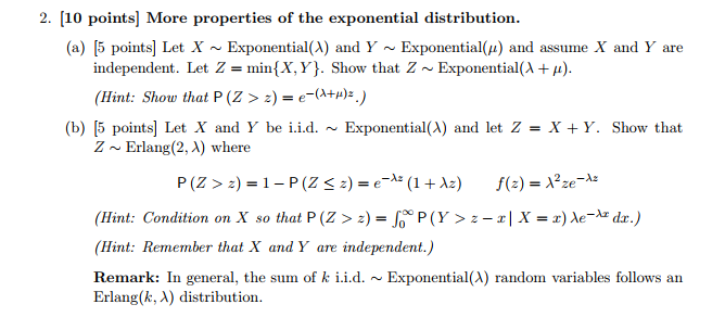 Solved 2. [10 points] More properties of the exponential | Chegg.com