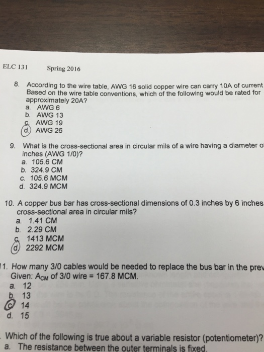 Copper Stranded Wire Resistance Table