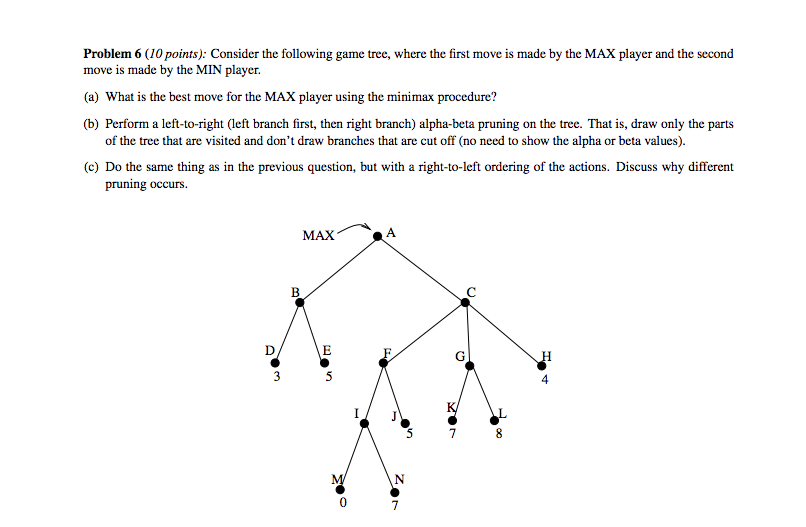 Solved Problem 6 10 Points Consider The Following Game 