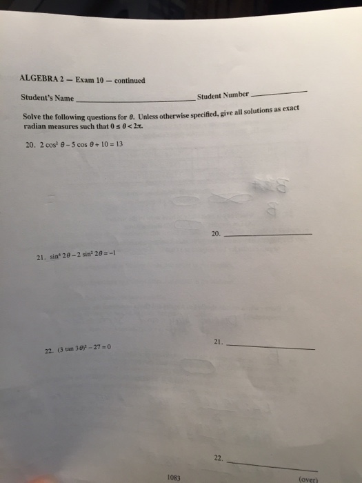 Solved Solve the following questions for theta. Unless | Chegg.com