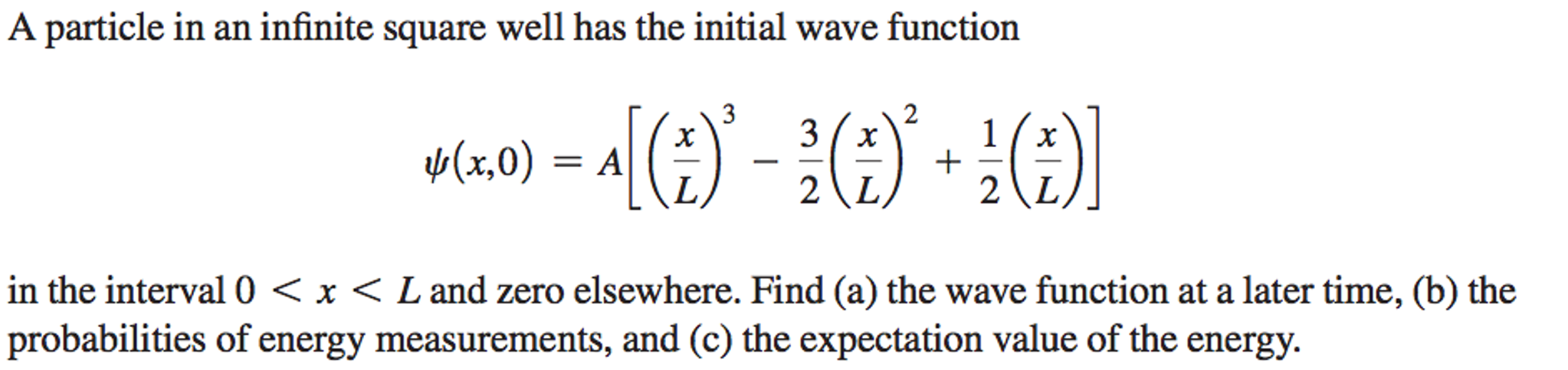 Solved A particle in an infinite square well has the initial | Chegg.com