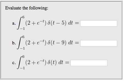 Solved Evaluate the following: | Chegg.com