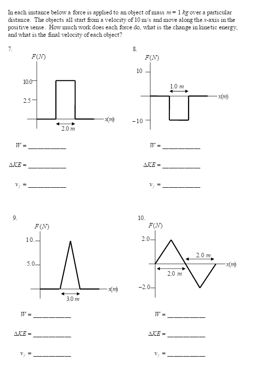 Solved In each instance below a force is applied to an | Chegg.com