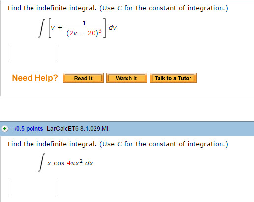 Solved Find the indefinite integral. (Use C for the constant | Chegg.com