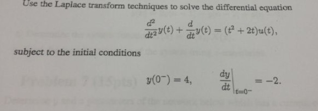 Solved Use the Laplace transform techniques to solve the | Chegg.com