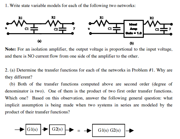 Solved Write state variable models for each of the following | Chegg.com