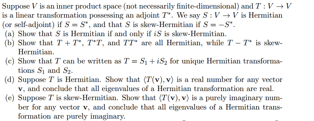 Solved Suppose V is an inner product space (not necessarily | Chegg.com