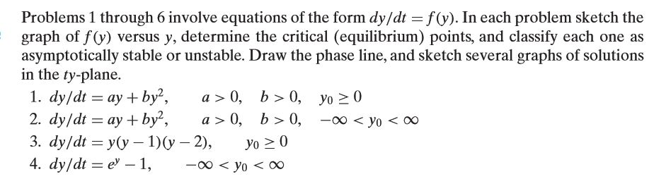 Solved Problems 1 through 6 involve equations of the form | Chegg.com