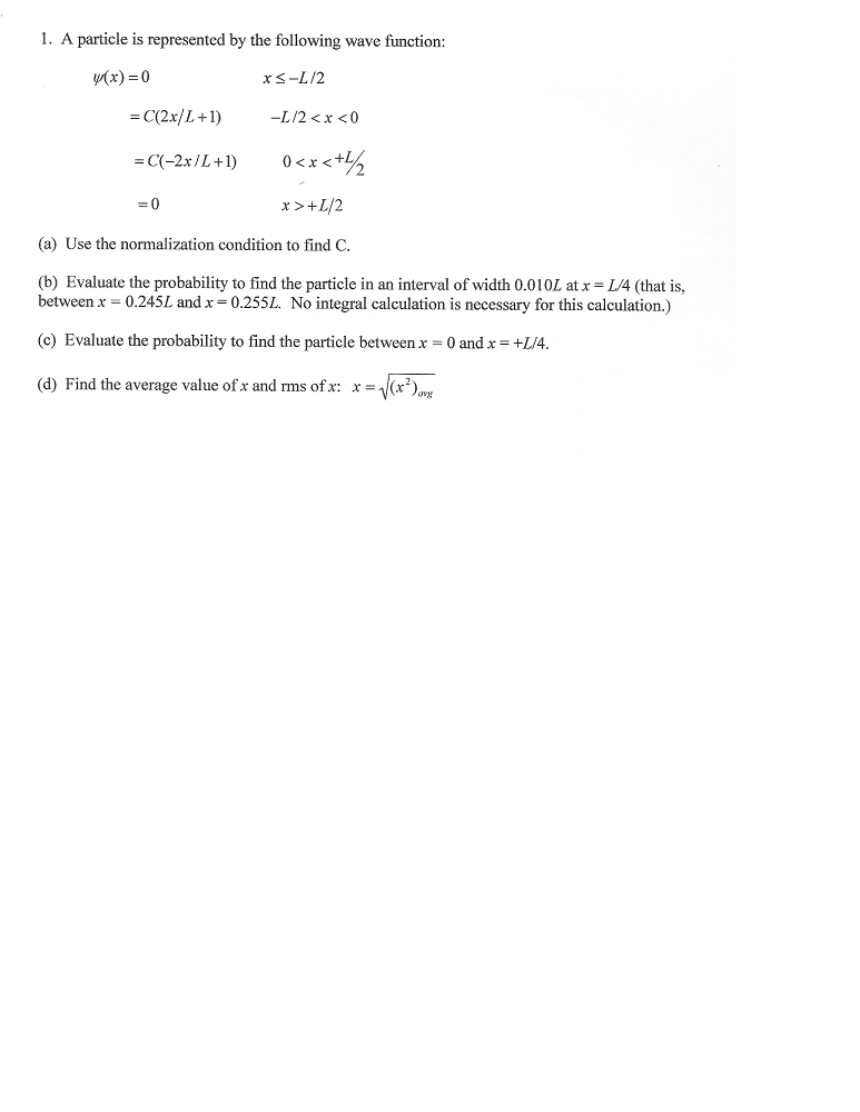 Solved A particle is represented by the following wave | Chegg.com