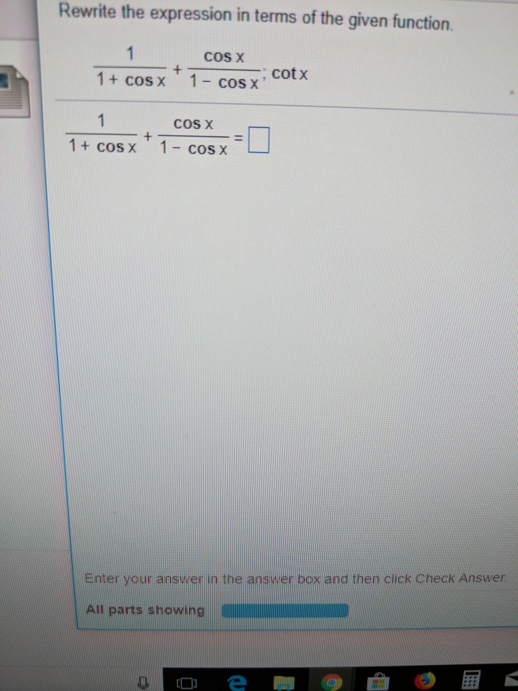 Solved Rewrite the expression in terms of the given | Chegg.com