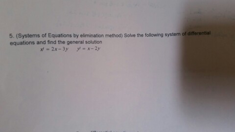 Solved 5. (Systems of Equations by elimination method) Solve | Chegg.com