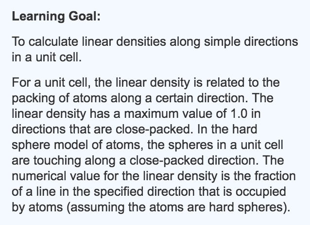 Learning Goal To Calculate Linear Densities Along