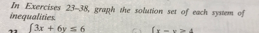 Solved In Exercises 23-38, graph the solution set of each | Chegg.com