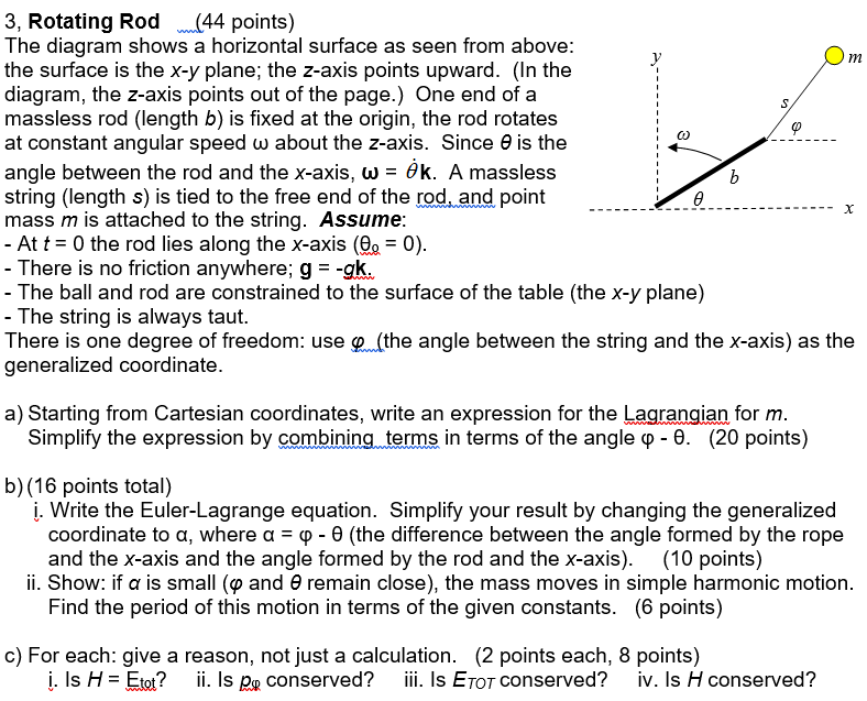 3, Rotating Rod44 points) The diagram shows a | Chegg.com