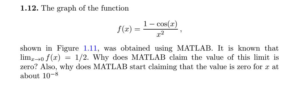 Solved The graph of the function f (x) = 1 - COS T (x)/x^2, | Chegg.com
