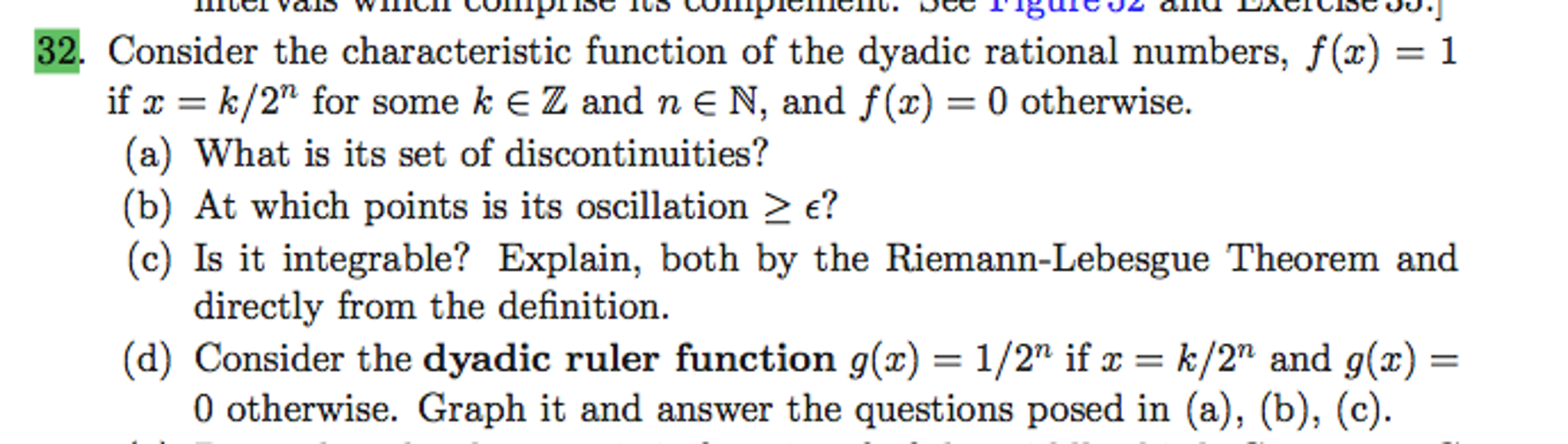 Solved Consider the characteristic function of the dyadic | Chegg.com