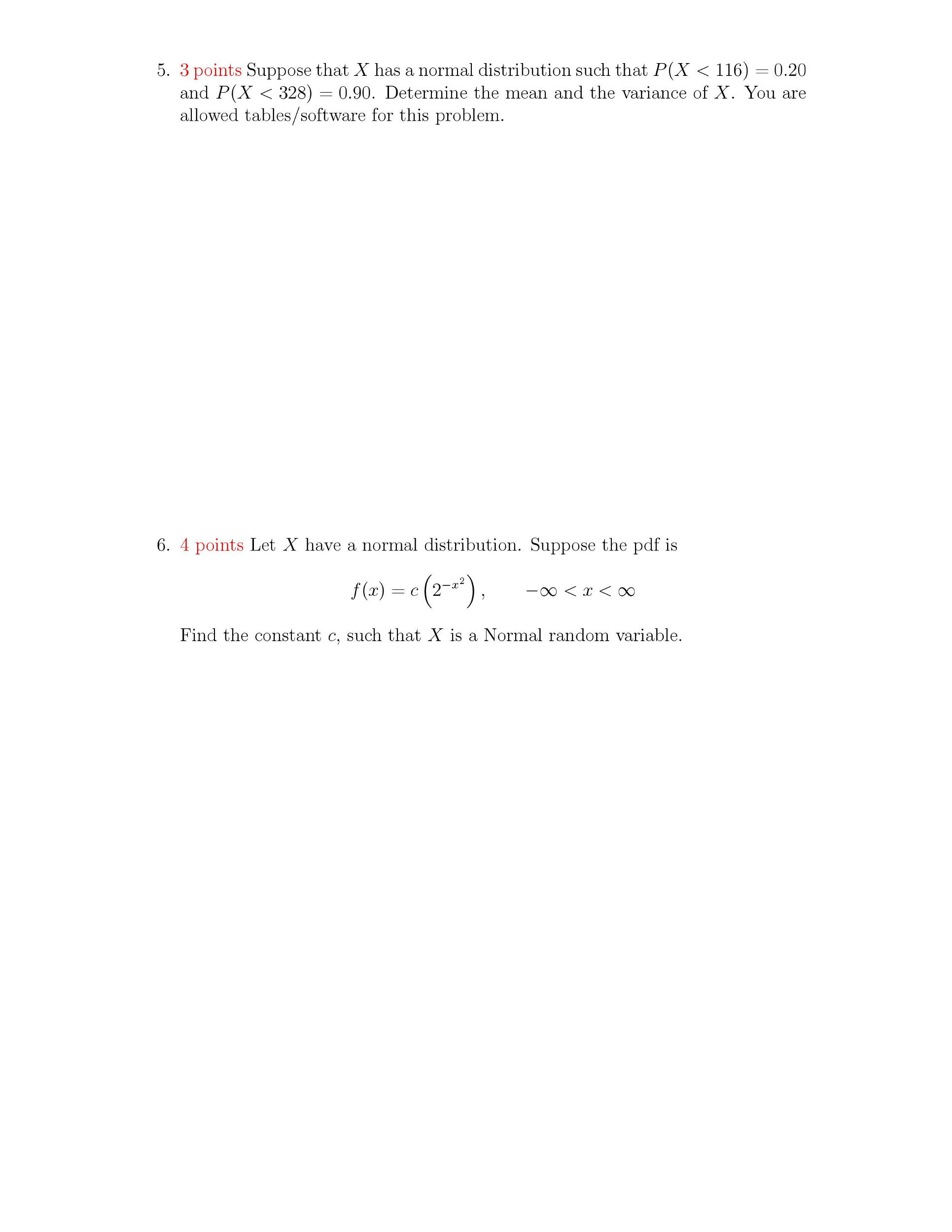 Solved The random variable W follows a Normal distribution | Chegg.com