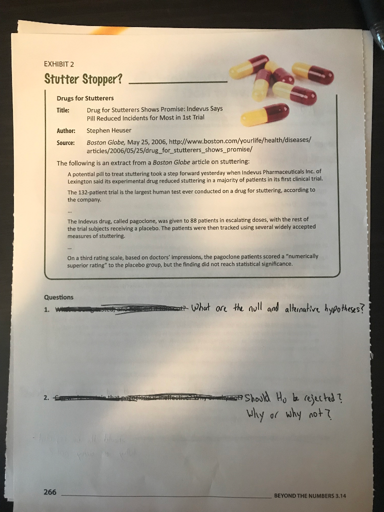 Solved EXHIBIT 2 Stutter Stopper? Drugs for Stutterers | Chegg.com
