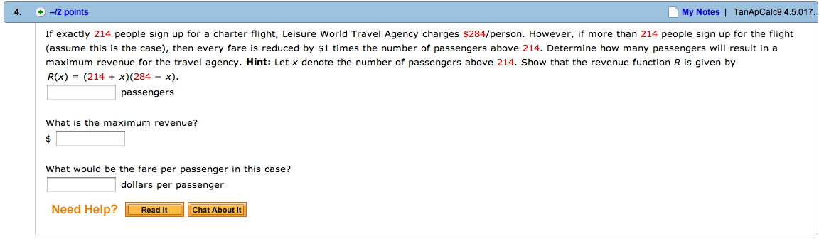 Solved If exactly 214 people sign up for a charter flight, | Chegg.com