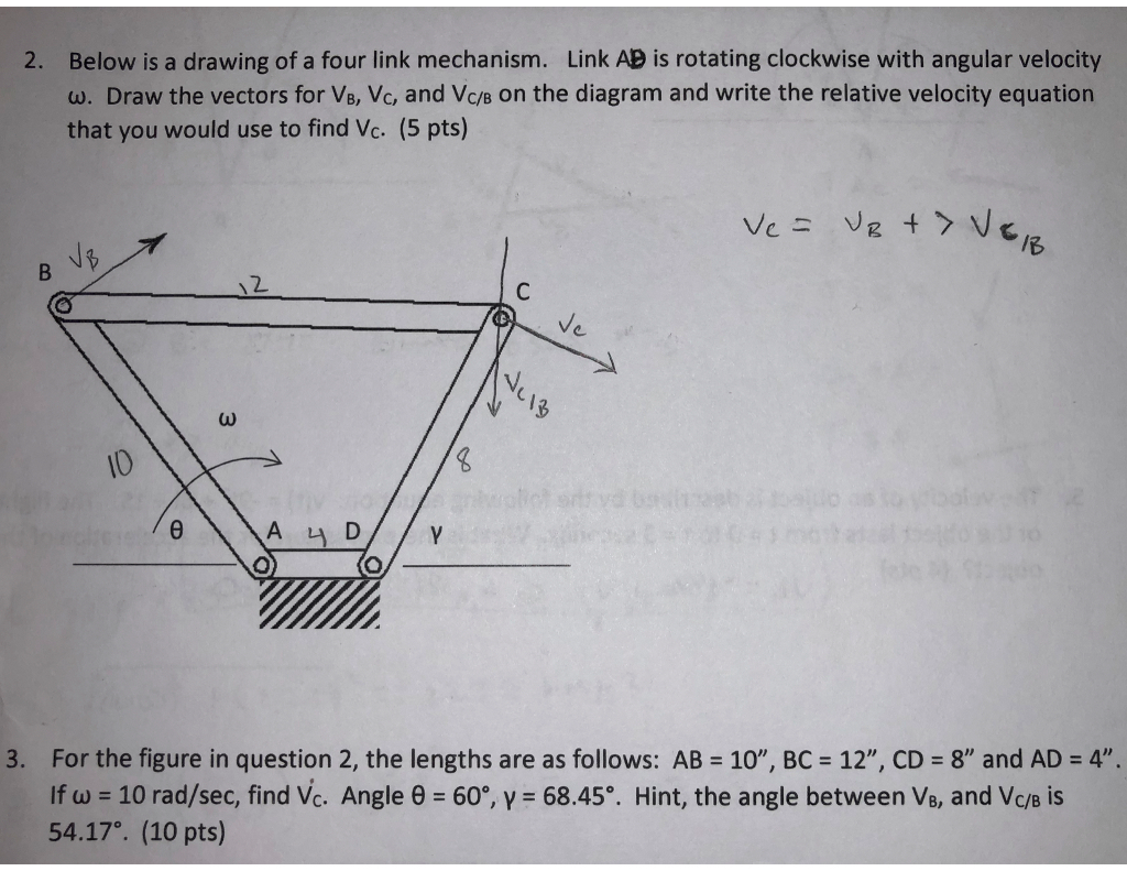 Solved Link AB is rotating clockwise with angular velocity | Chegg.com