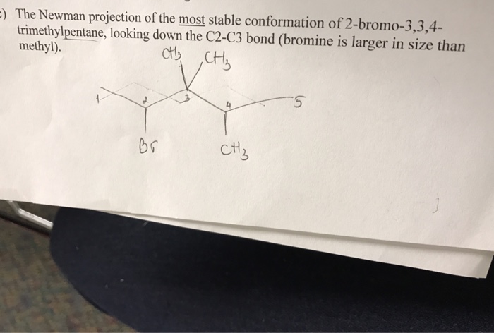 Solved The Newman projection of the most stable conformation | Chegg.com
