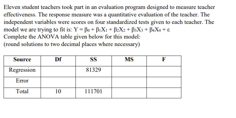 Solved Eleven student teachers took part in an evaluation | Chegg.com