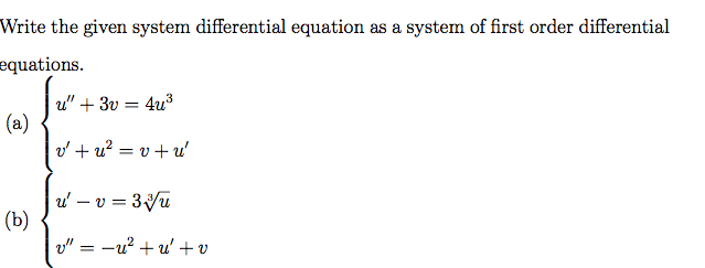 Solved Write the given system differential equation as a | Chegg.com