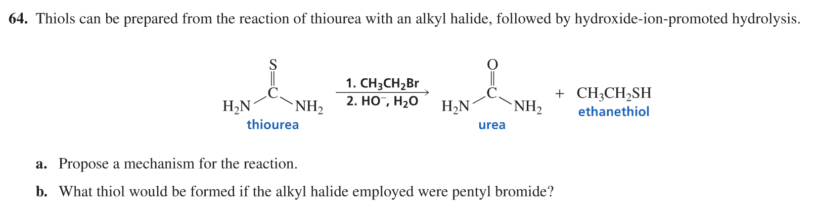 Solved Thiol can be prepared from reaction of thiourea with | Chegg.com