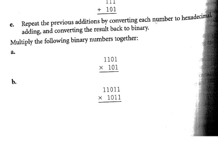 Solved 101 e. Repeat the previous additions by converting | Chegg.com