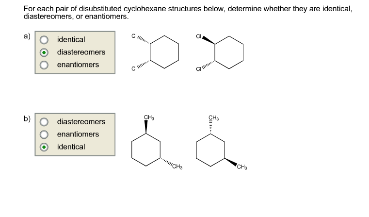 Solved For each pair of disubstituted cyclohexane structures | Chegg.com