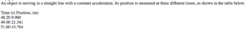 Solved An Object Is Moving In A Straight Line With A