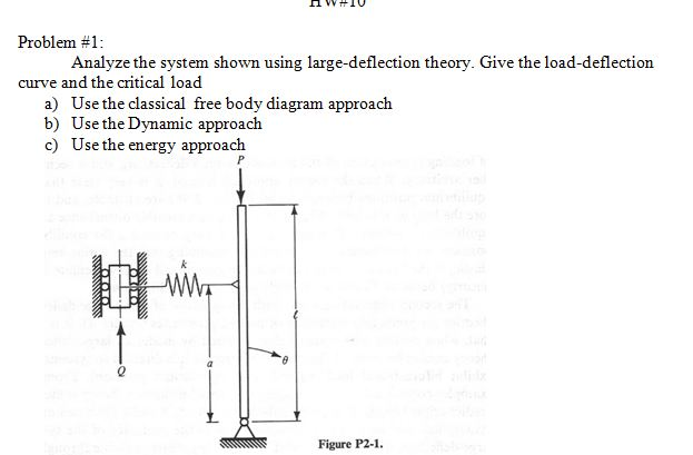 Analyze the system shown using large - deflection | Chegg.com