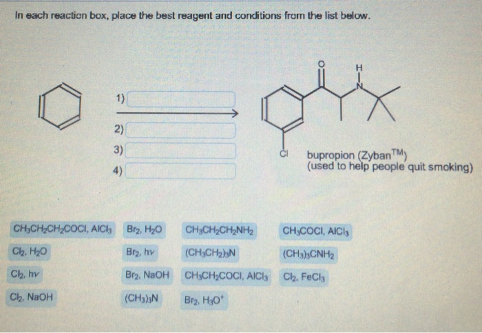 Solved In each reaction box, place the best reagent and | Chegg.com