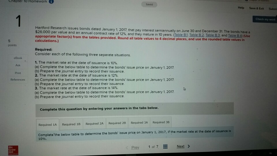 Solved Chapter 10 Homework Saved Help Save & Exit Submi | Chegg.com