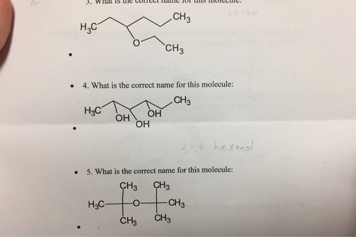 Solved What is the correct name for this molecule: What is | Chegg.com