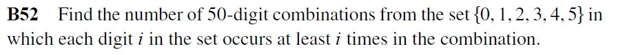 Find the number of 50-digit combinations from the set | Chegg.com