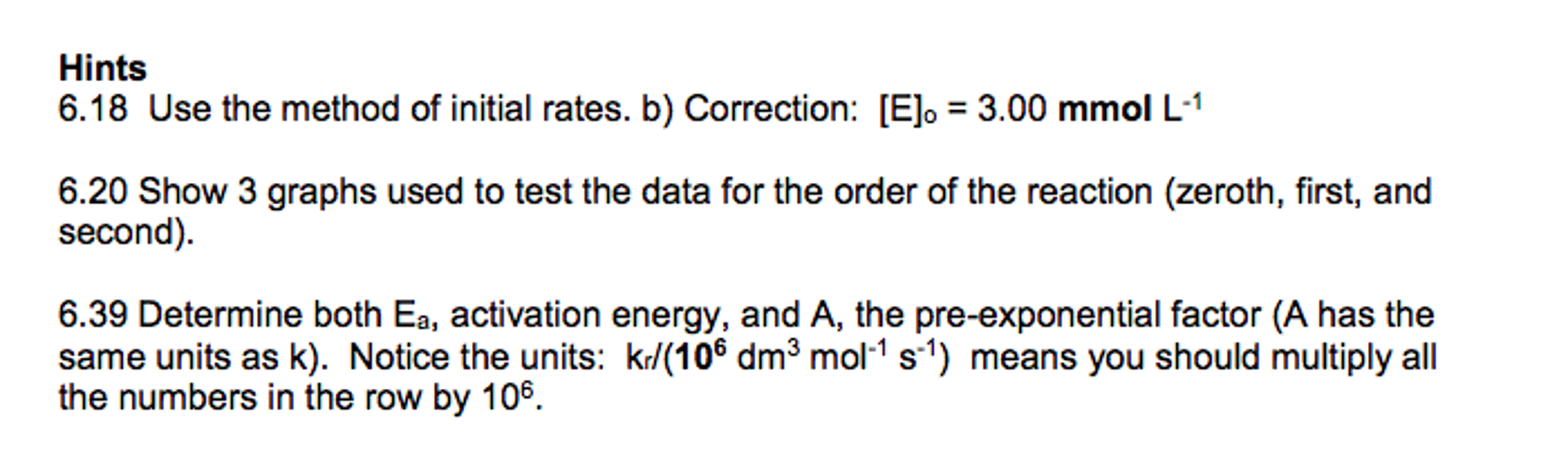 Make an appropriate Arrhenius plot of the following | Chegg.com