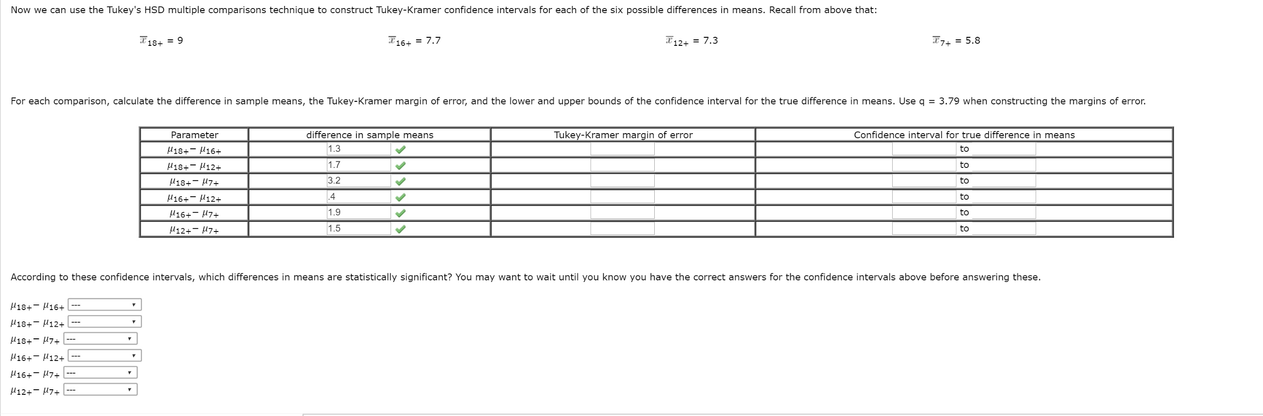 Now we can use the Tukey's HSD multiple comparisons | Chegg.com