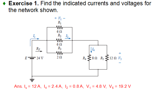 Solved Exercise 1. Find the indicated currents and | Chegg.com