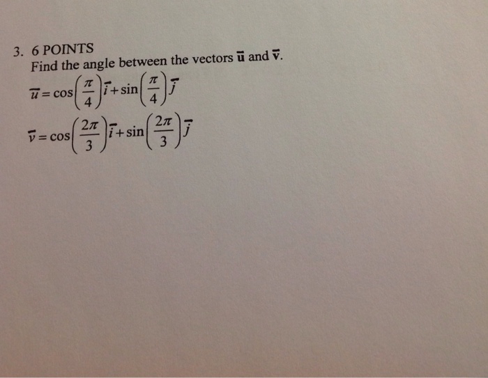 Solved Find the angle between the vectors u and v. u = | Chegg.com