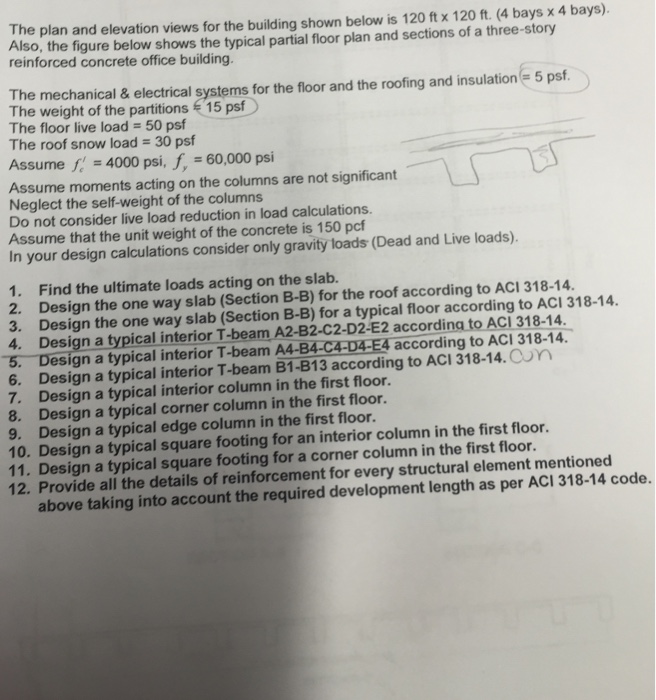 Design one way slab for roof. Design one way slab for | Chegg.com