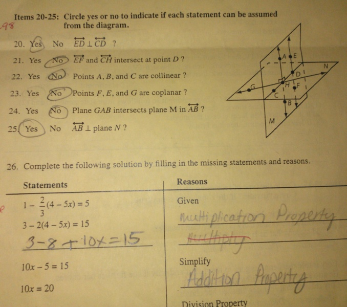 Solved Circle yes or no to indicate if each statement can be | Chegg.com